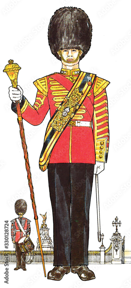 Drum Major of the Grenadier Guards in Guard Order. The Grenadier Guards ...
