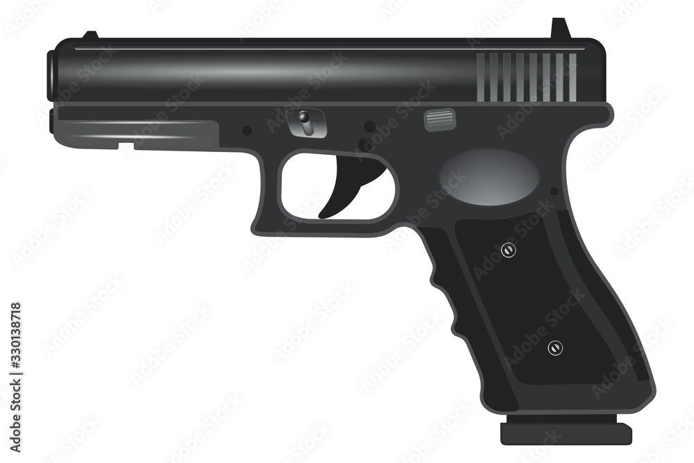 Black gun.Vector cartoon illustration isolated on white background ...