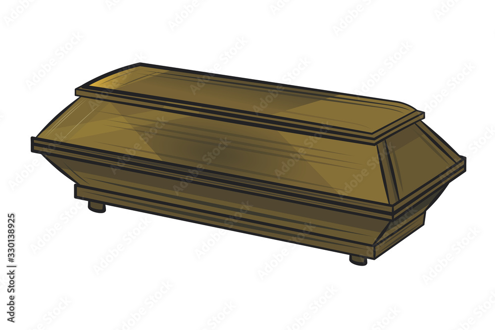 Coffin.Vector cartoon illustration isolated on white background. Stock ...