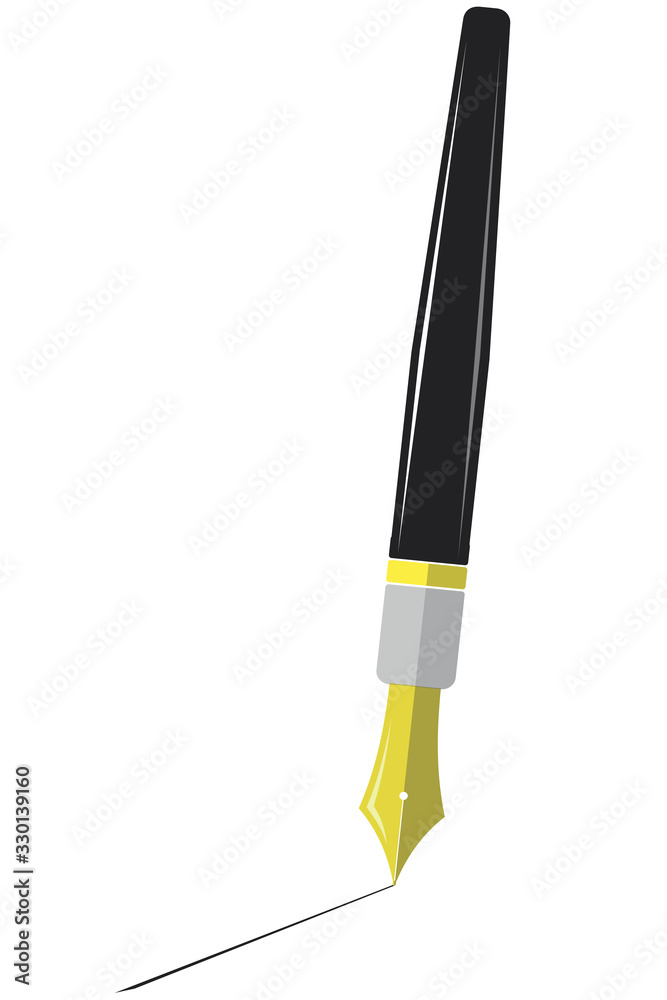 Ink pen.Vector cartoon illustration isolated on white background. Stock ...