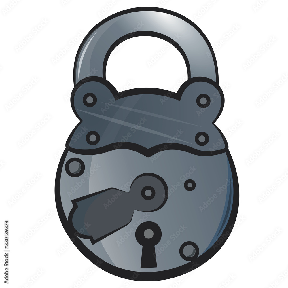 Padlock.Vector cartoon illustration isolated on white background. Stock ...
