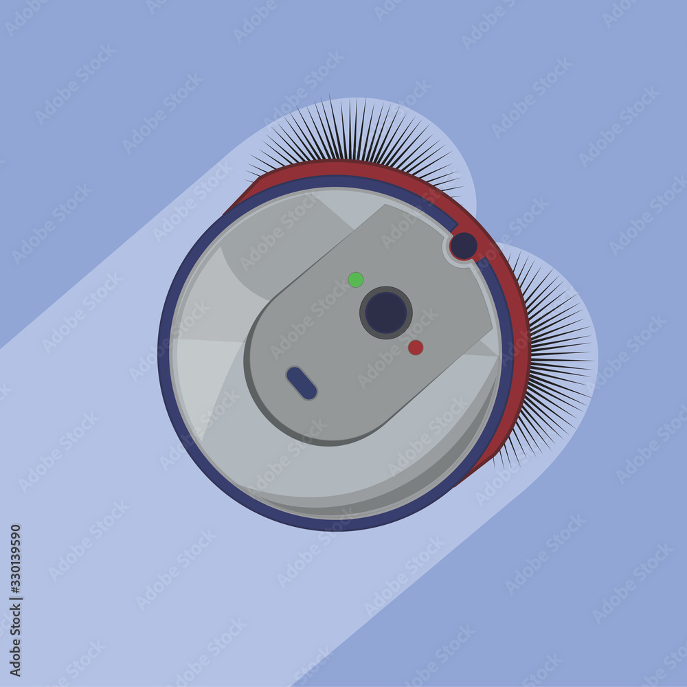 Robotic vacuum cleaner.Vector cartoon illustration. Stock Vector ...