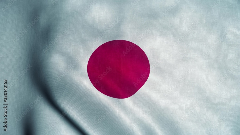 Japanese flag waving in the wind. National flag of Japan. Sign of Japan ...