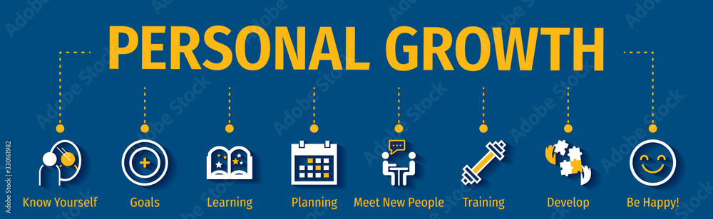 Personal Growth and Development Flat Vector Icons. Personal Growth and ...