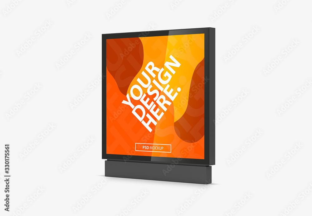 Pylon Square Banner Mockup for Advertising Stock Template | Adobe Stock