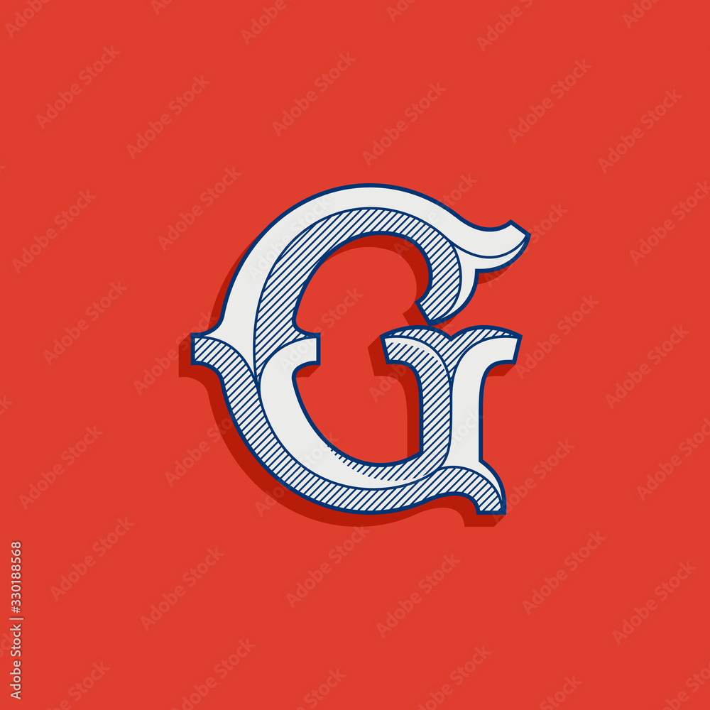 G letter logo in classic sport team style. Stock Vector | Adobe Stock