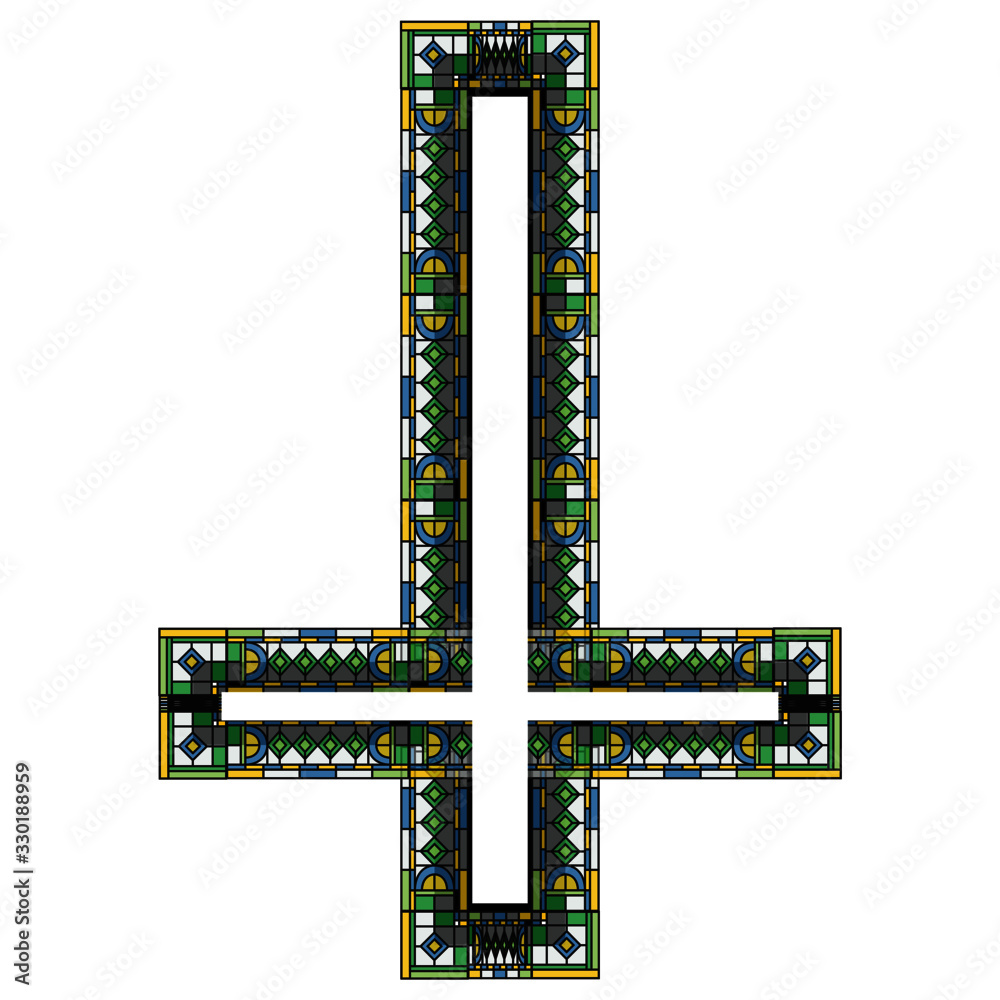 Goat headed demon,Upside down cross,Baphomet,Satan Stock Vector | Adobe ...