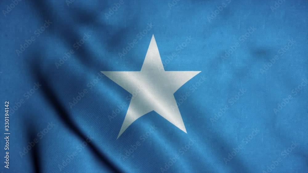Somalia Islands flag waving in the wind. National flag of Somalia. Sign ...
