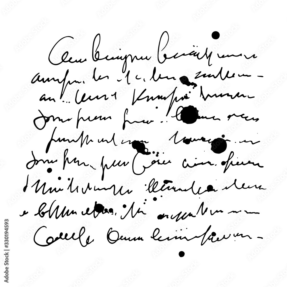 Abstract letter, imitation of text, hand drawn ink vector letters ...