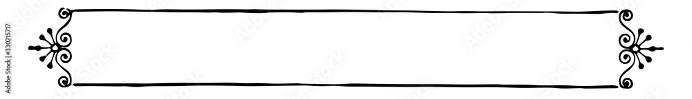 Filigree banner has a single line border, vintage engraving. Stock ...