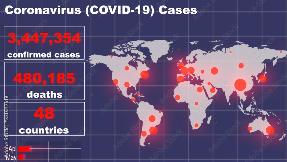 Foto de Confirmed coronavirus statistics infographic with area map and ...