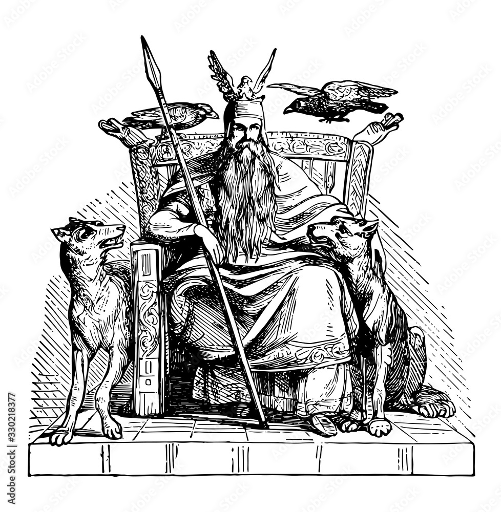 Odin, vintage illustration Stock Vector | Adobe Stock