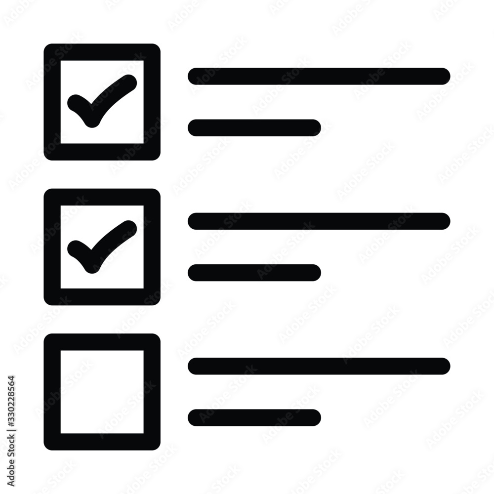 Clipboard or checklist icon in line style. Task list, audit report and ...