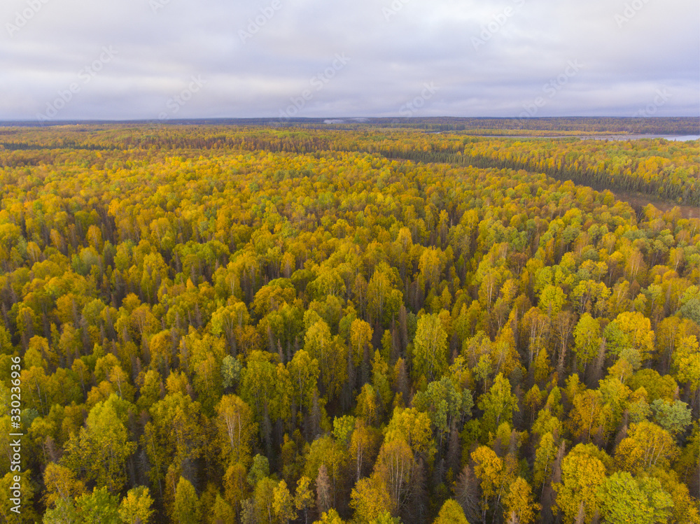 Alaska Route 3 aka George Parks Highway and Alaska landscape aerial ...