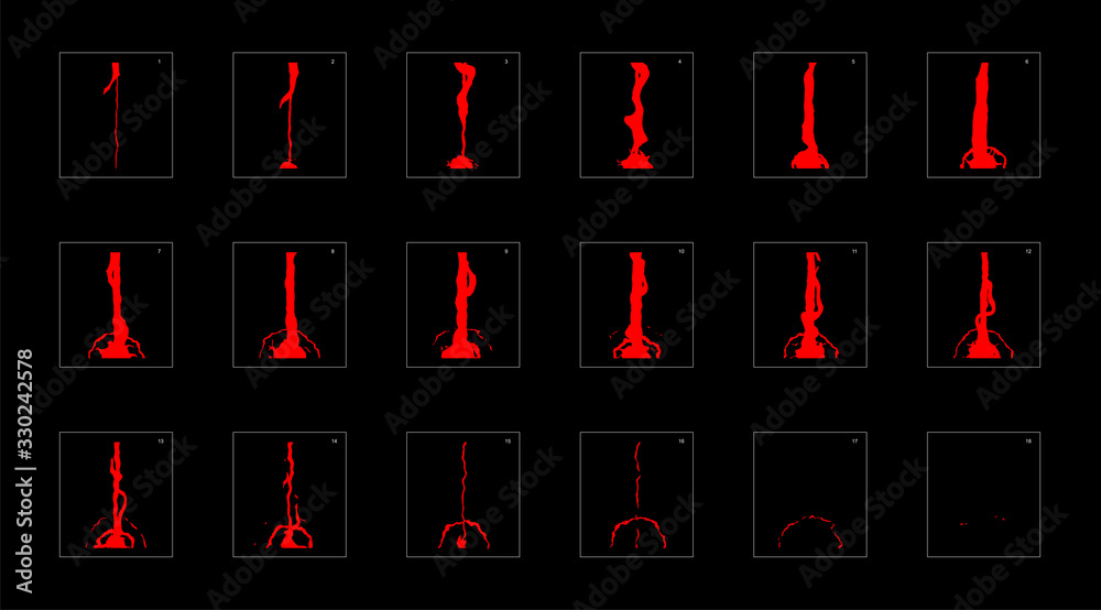 FotoMural Shine fire lightning animation effect. lightning effect ...