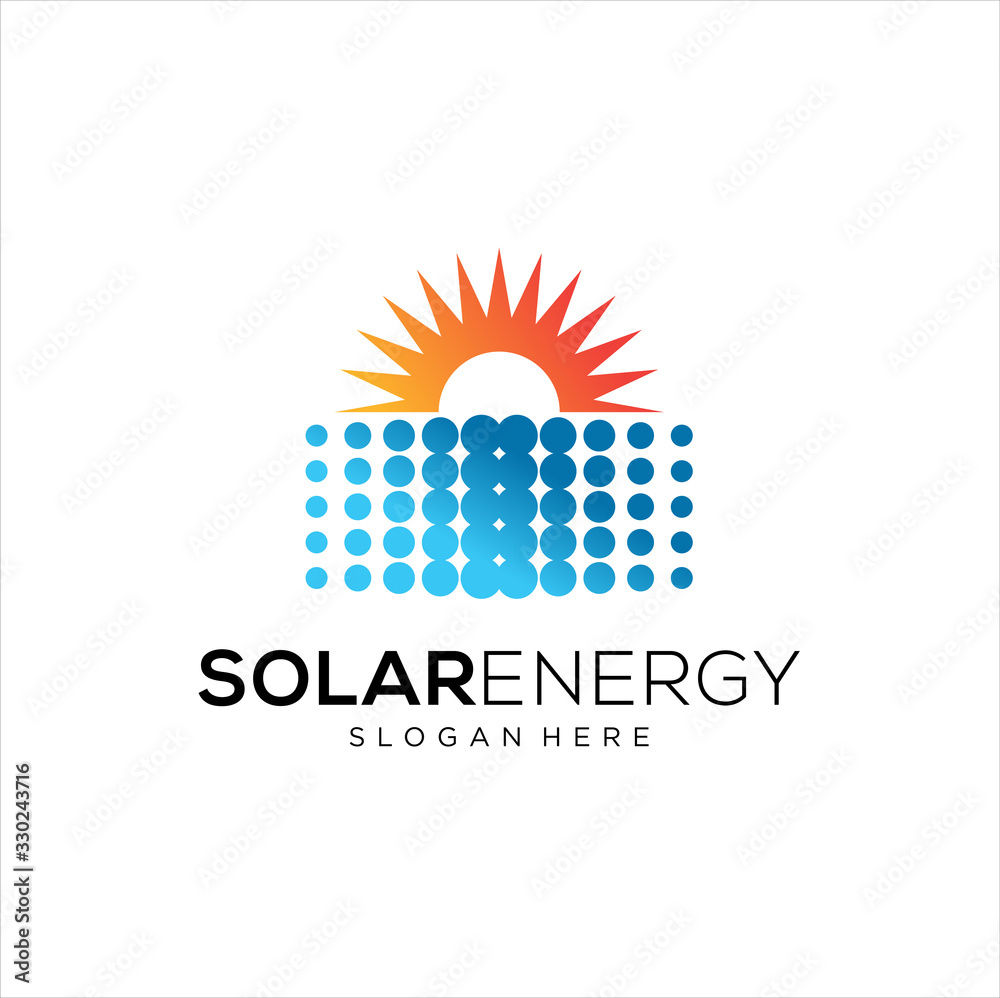 Sun solar energy logo design template. solar tech logo designs, Idea ...
