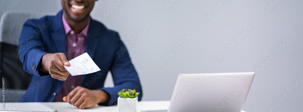 Human Hand Giving Cheque Stock Photo | Adobe Stock