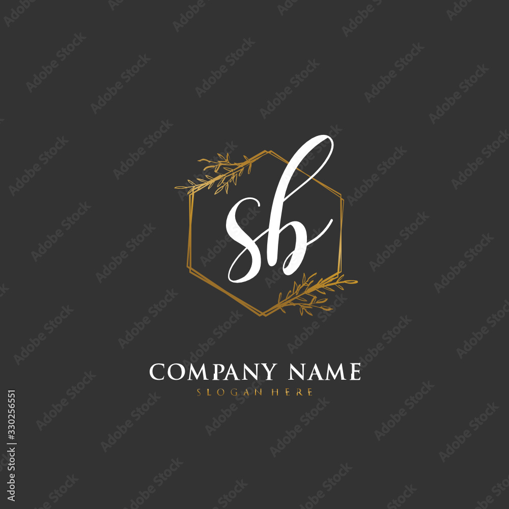 Handwritten initial letter S B SB for identity and logo. Vector logo ...