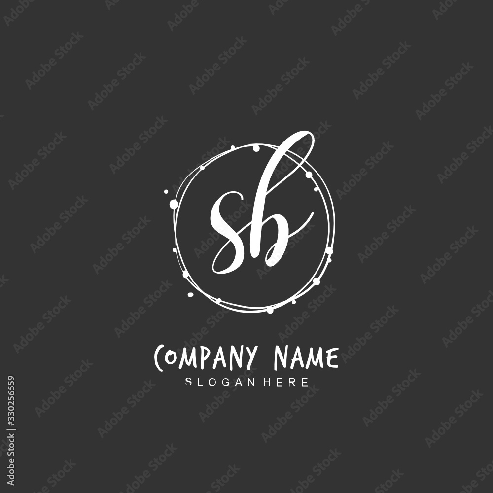 Handwritten initial letter S B SB for identity and logo. Vector logo ...