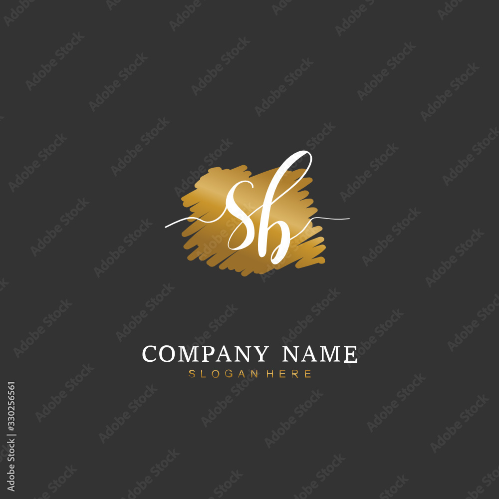 Handwritten initial letter S B SB for identity and logo. Vector logo ...