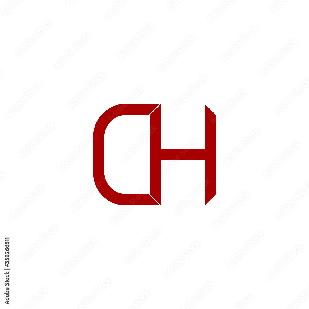 CH letter Type Logo Design isolated on white background Stock Vector ...