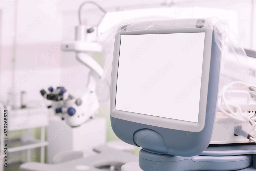 Monitoring mock up screen of Ophthalmology microscope in operating room ...
