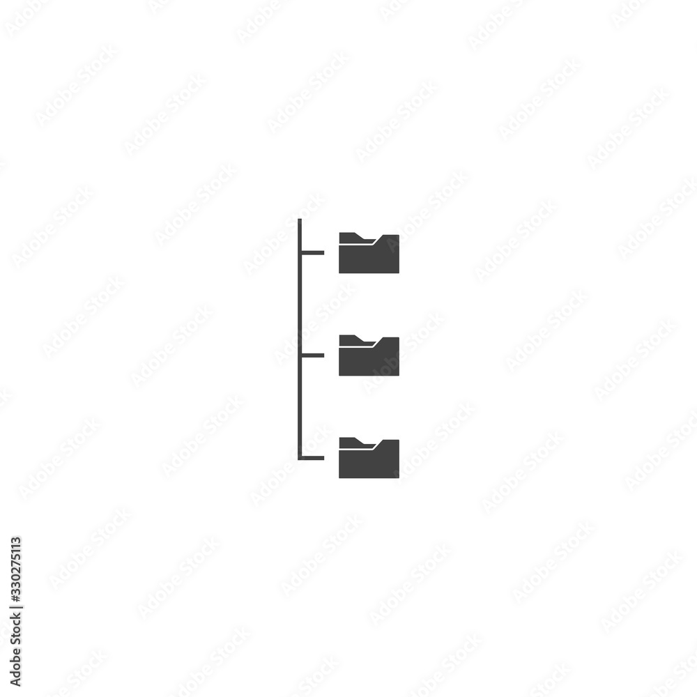 Vector icon file system organization on a computer. Folder tree on ...