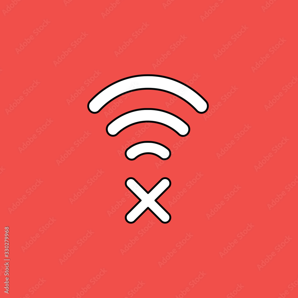 Vector illustration concept of wifi symbol with x mark. Stock Vector ...