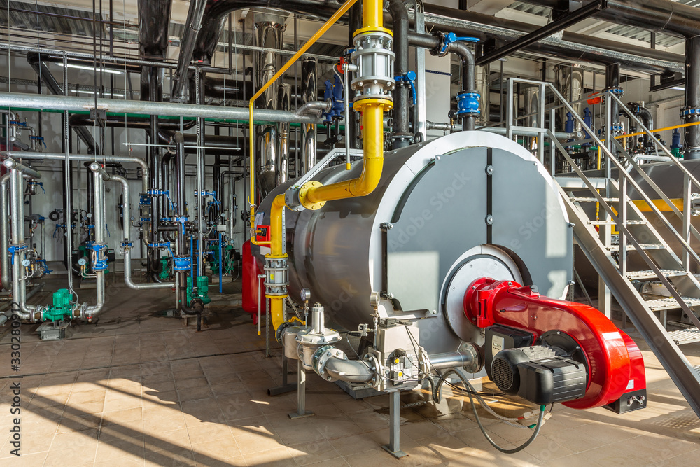 Photo & Art Print Interior of an industrial boiler room with boilers ...