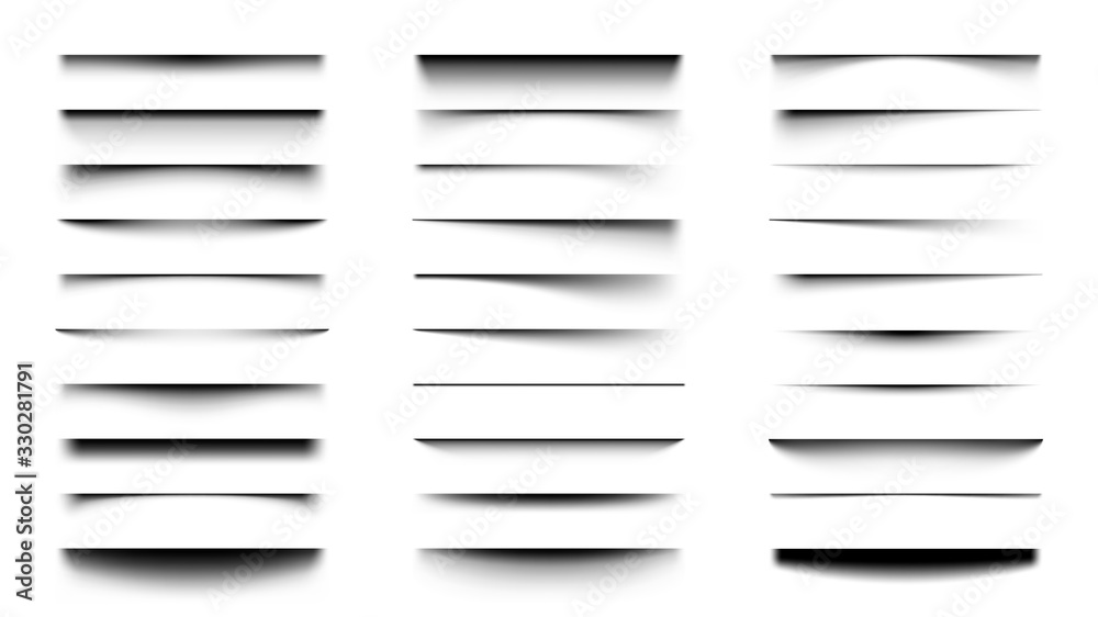 Realistic shadows. Overlay and transparency shadow effect template, box ...