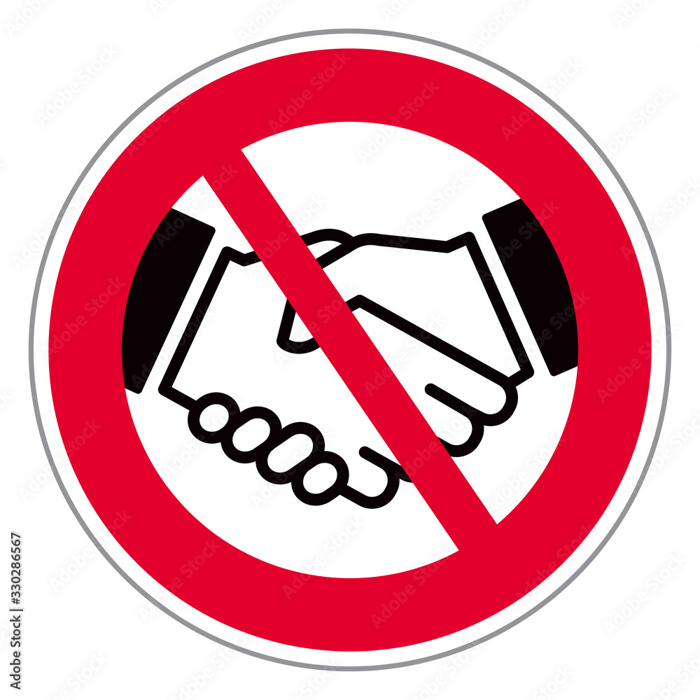 POIGNÉE DE MAIN_PANNEAU INTERDICTION Stock Vector | Adobe Stock