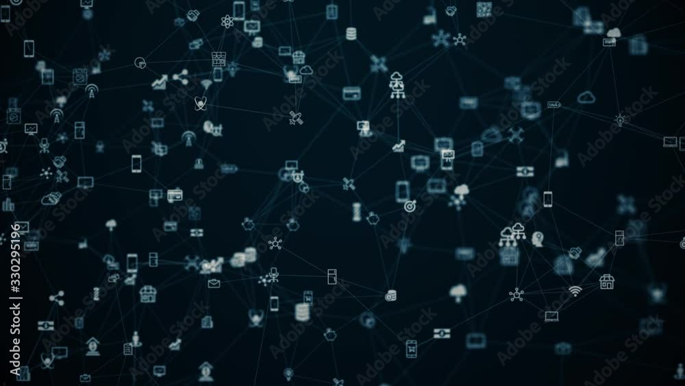 huge connections between things and users are creating cloud shape ...
