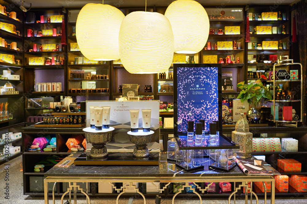 BANGKOK, THAILAND - CIRCA JUNE, 2015: perfumes and cosmetics on display ...