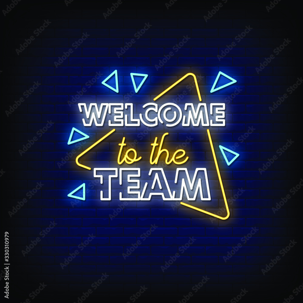 Welcome To The Team Neon Signs Style Text Vector Stock Vector | Adobe Stock
