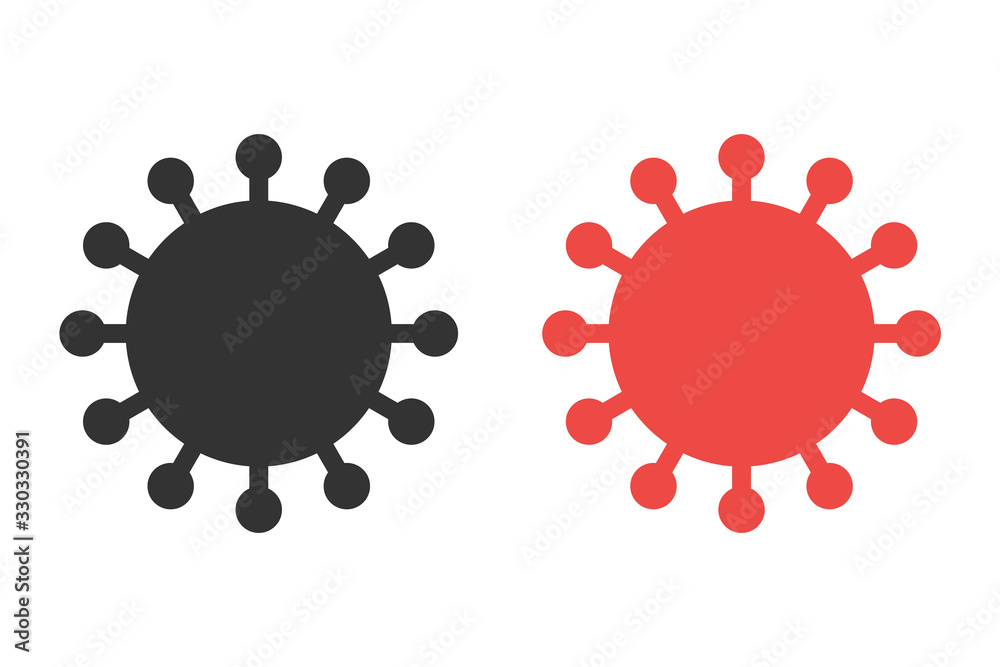 Forbidden sign with virus particle glyph icon. Stop silhouette symbol ...