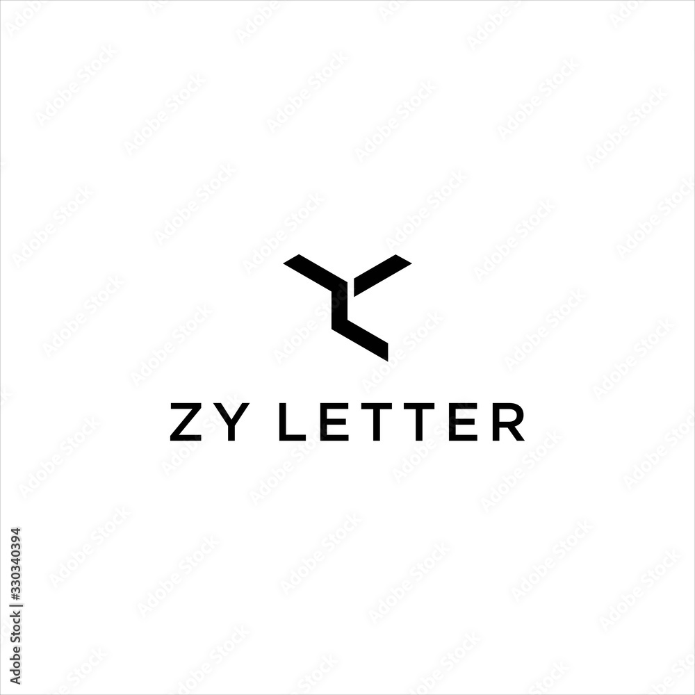 simple initial zy logo design ,yz letter vector Stock Vector | Adobe Stock