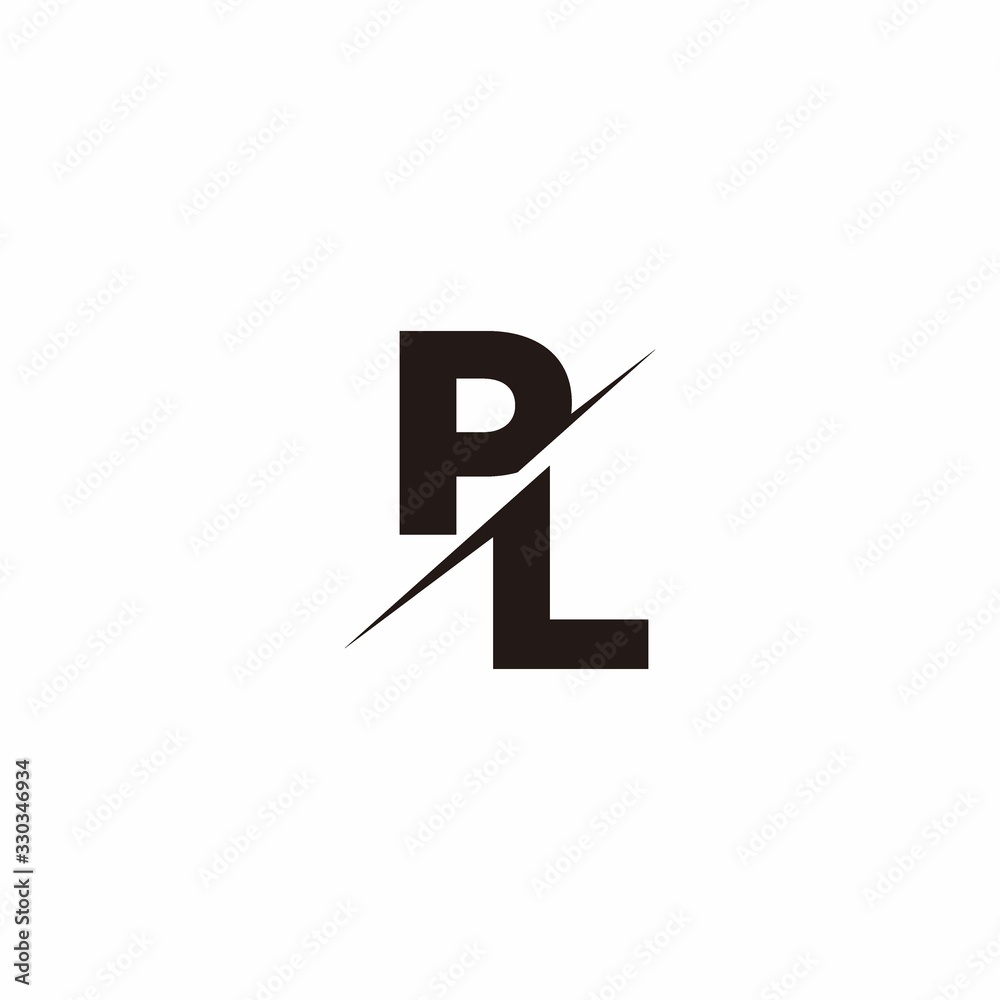 Logo Monogram Slash concept with Modern designs template letter PL ...