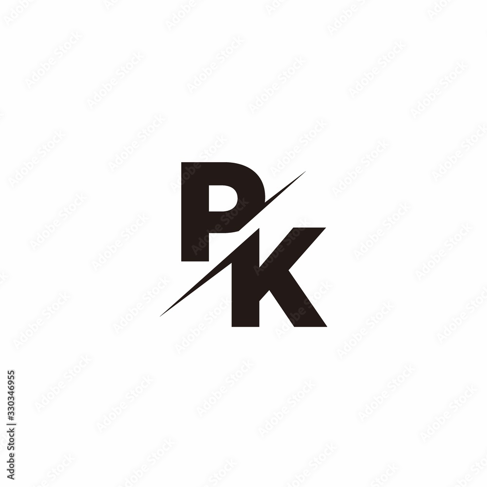 Logo Monogram Slash concept with Modern designs template letter PK ...