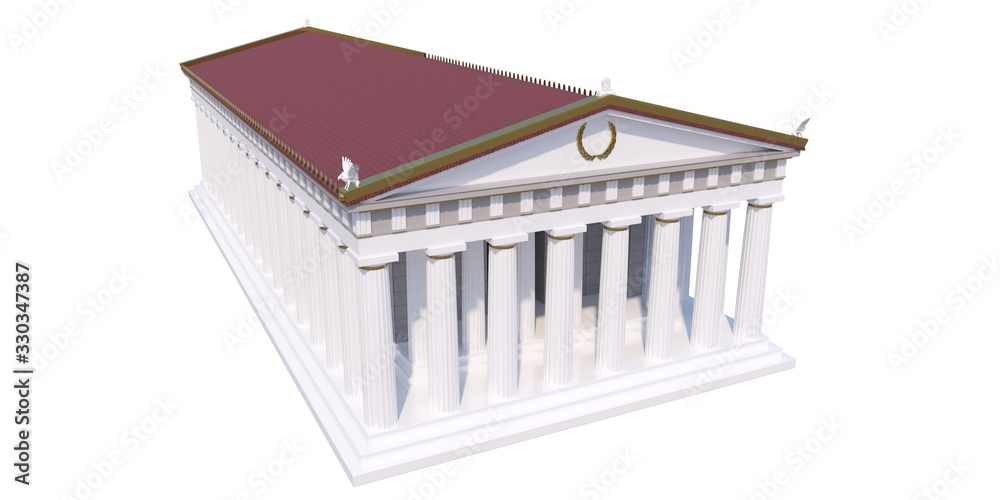 Parthenon, ancient greek temple, visualization, 3D illustration Stock Illustration | Adobe Stock