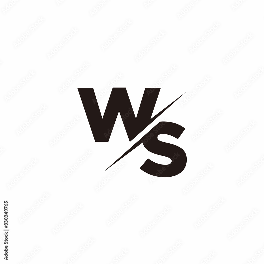 Logo Monogram Slash concept with Modern designs template letter WS ...