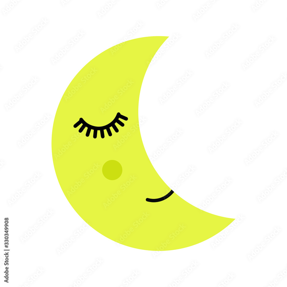 Cute moon, cartoon vector Illustration. Stock Vector | Adobe Stock