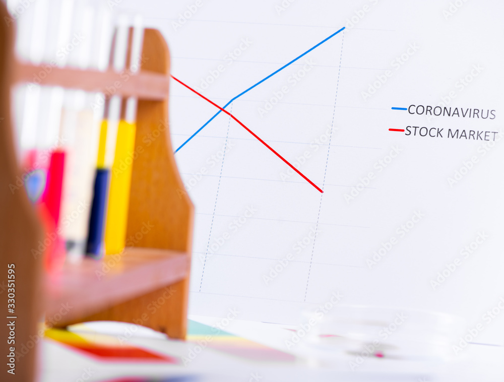 Blood tests and charts representing coronavirus spreading Stock Photo ...