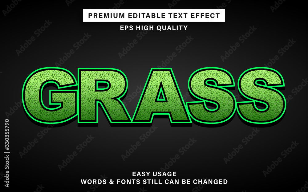 grass text effect Stock Vector | Adobe Stock