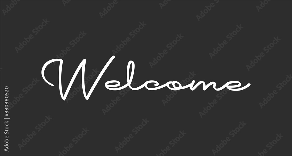 Welcome lettering sign. Typographic text. Stock Vector | Adobe Stock