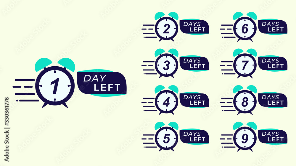 Number days left countdown vector illustration template Stock Vector ...