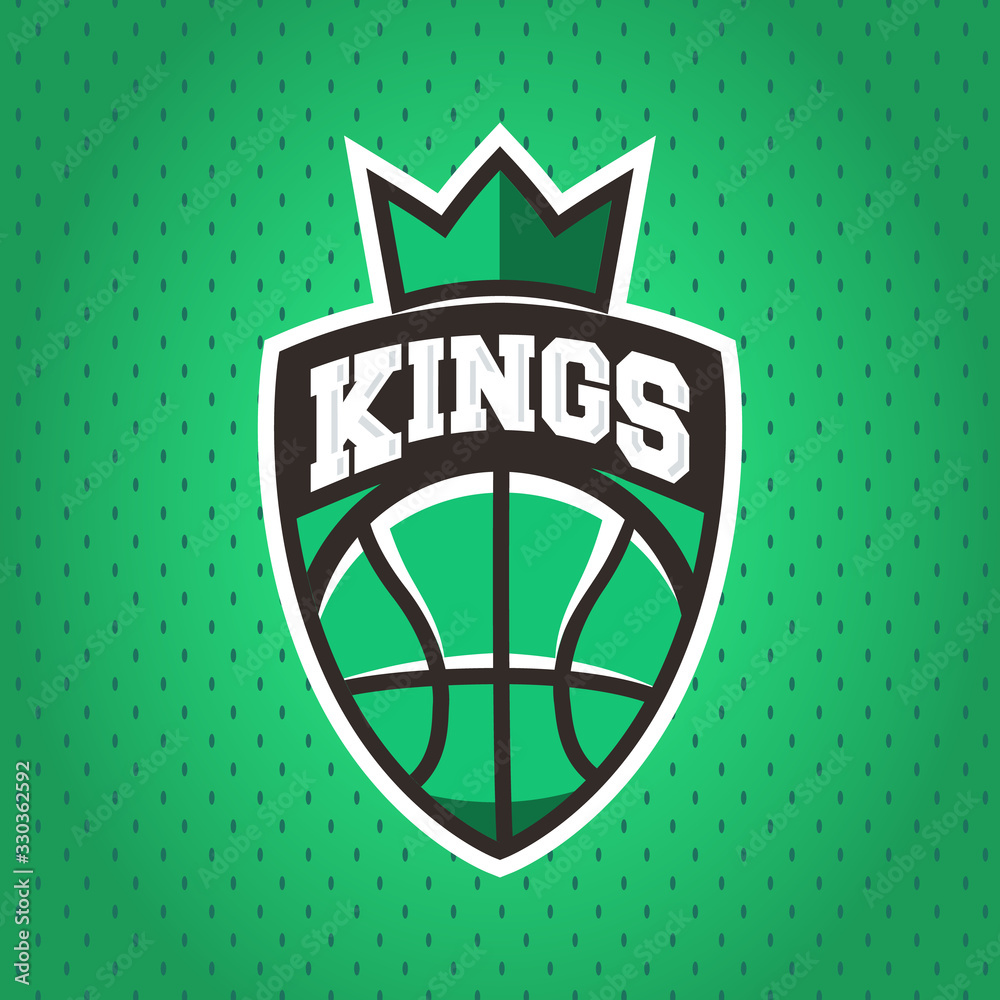 Basketball kings logo. Modern basketball logo with sport ball and crown ...