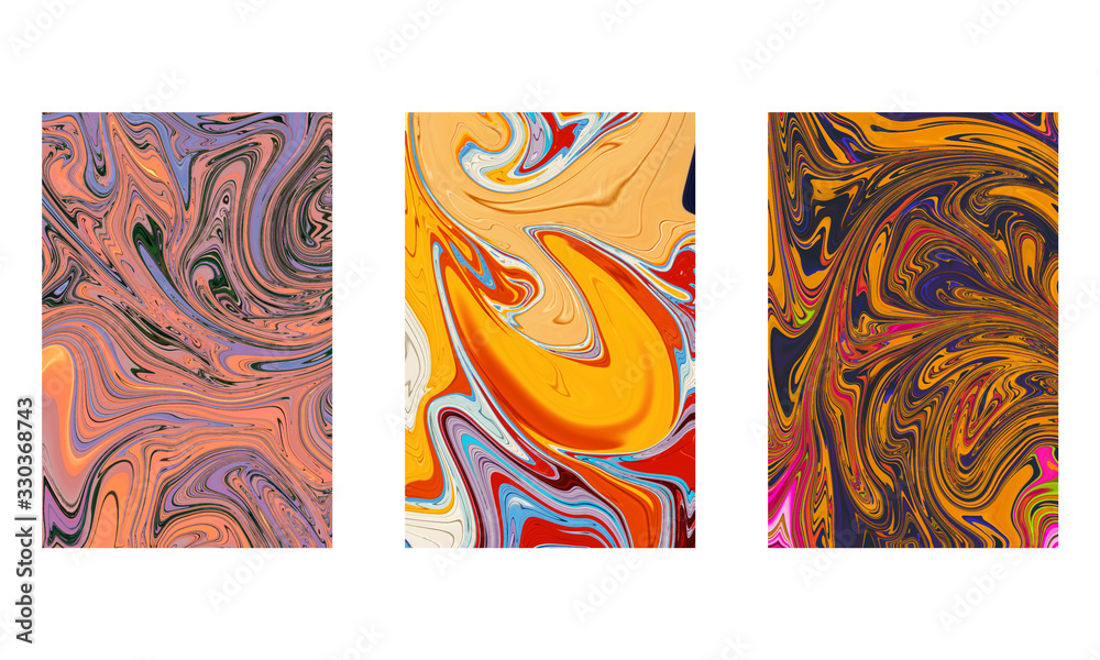 liquid textuers set with marbling. Marble texture. Paint splash ...