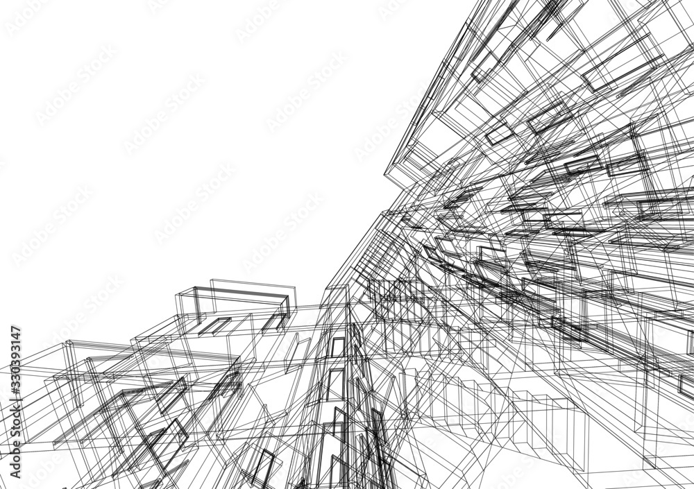 architecture 3d building, vector illustration Stock Vector | Adobe Stock