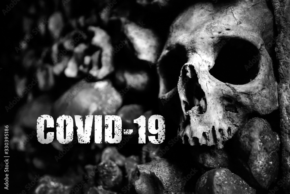 COVID-19 coronavirus pandemic and death concept, scary photo of skulls ...