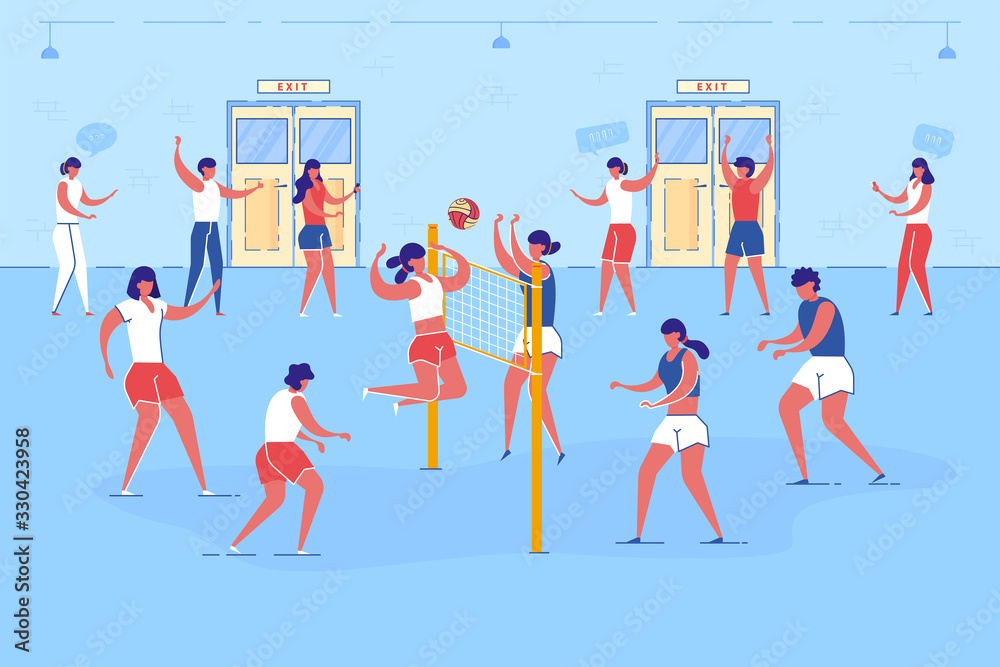 Cartoon Volleyball Game